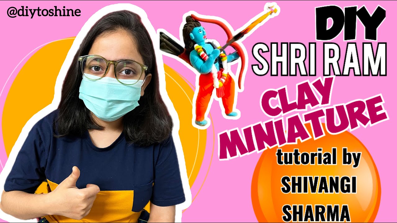 How to make miniature of Lord Shri Ram // clay miniature tutorial by ...