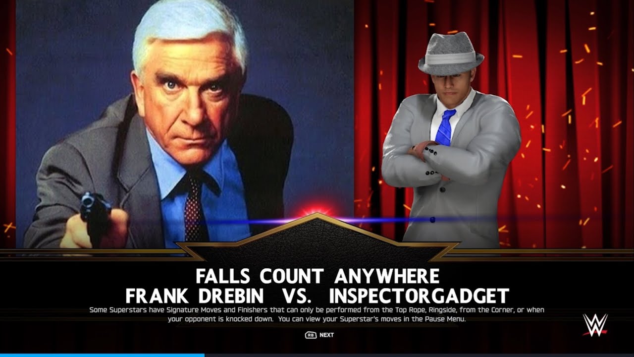 Frank Drebin vs Inspector Gadget- Falls Count Anywhere | WWE 2K25 - YouTube