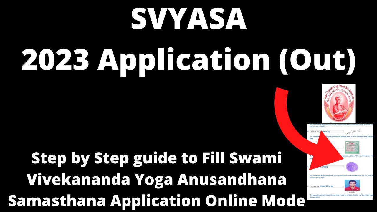 SVYASA Admission 2023 Application (Started)- How to Fill SVYASA ...