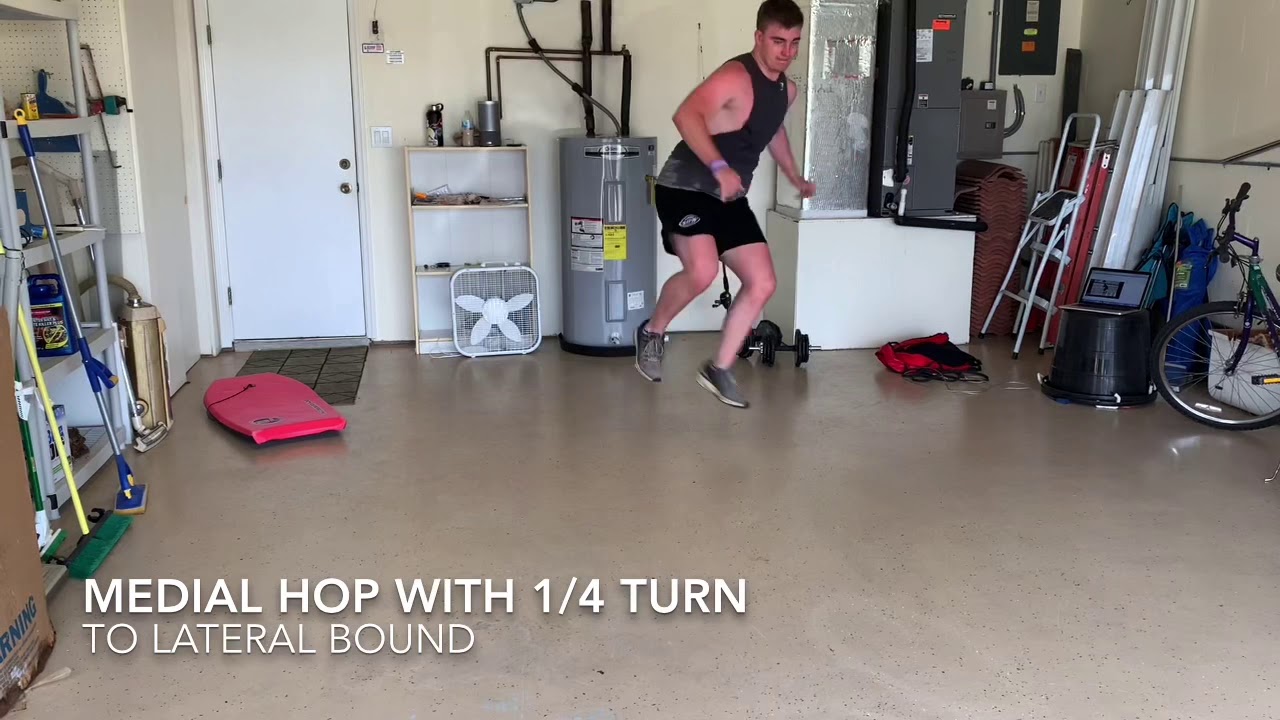Medial hop with 1/4 turn to lateral bound - YouTube