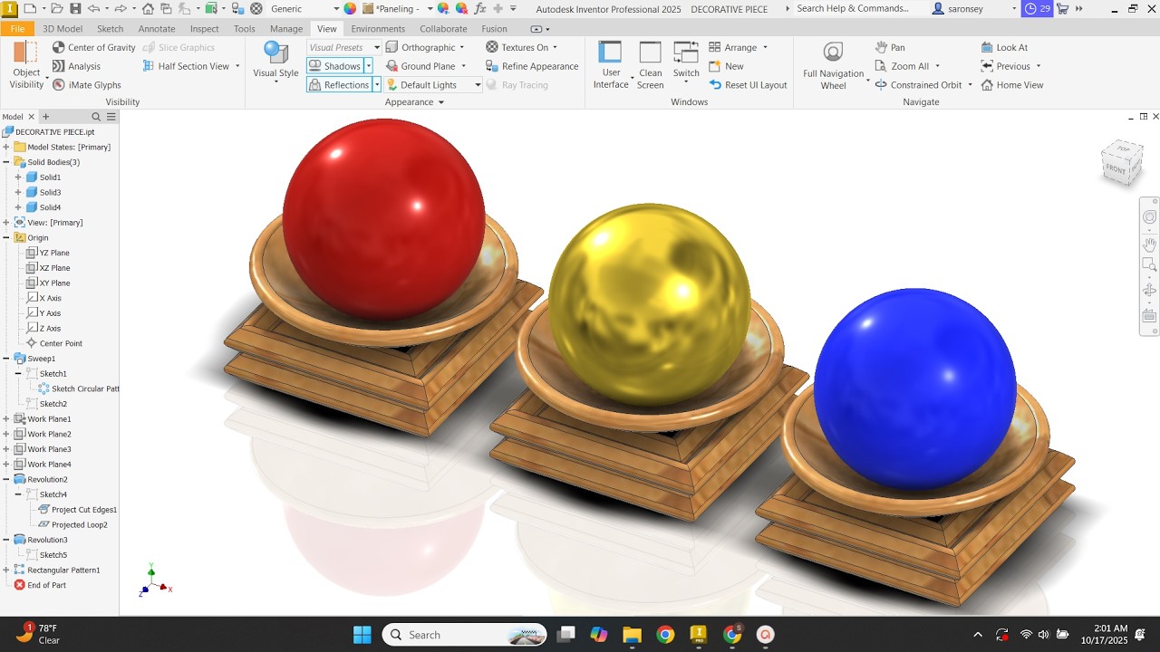 How to Model a Decorative Wooden Stand with a Glossy Sphere in Autodesk ...