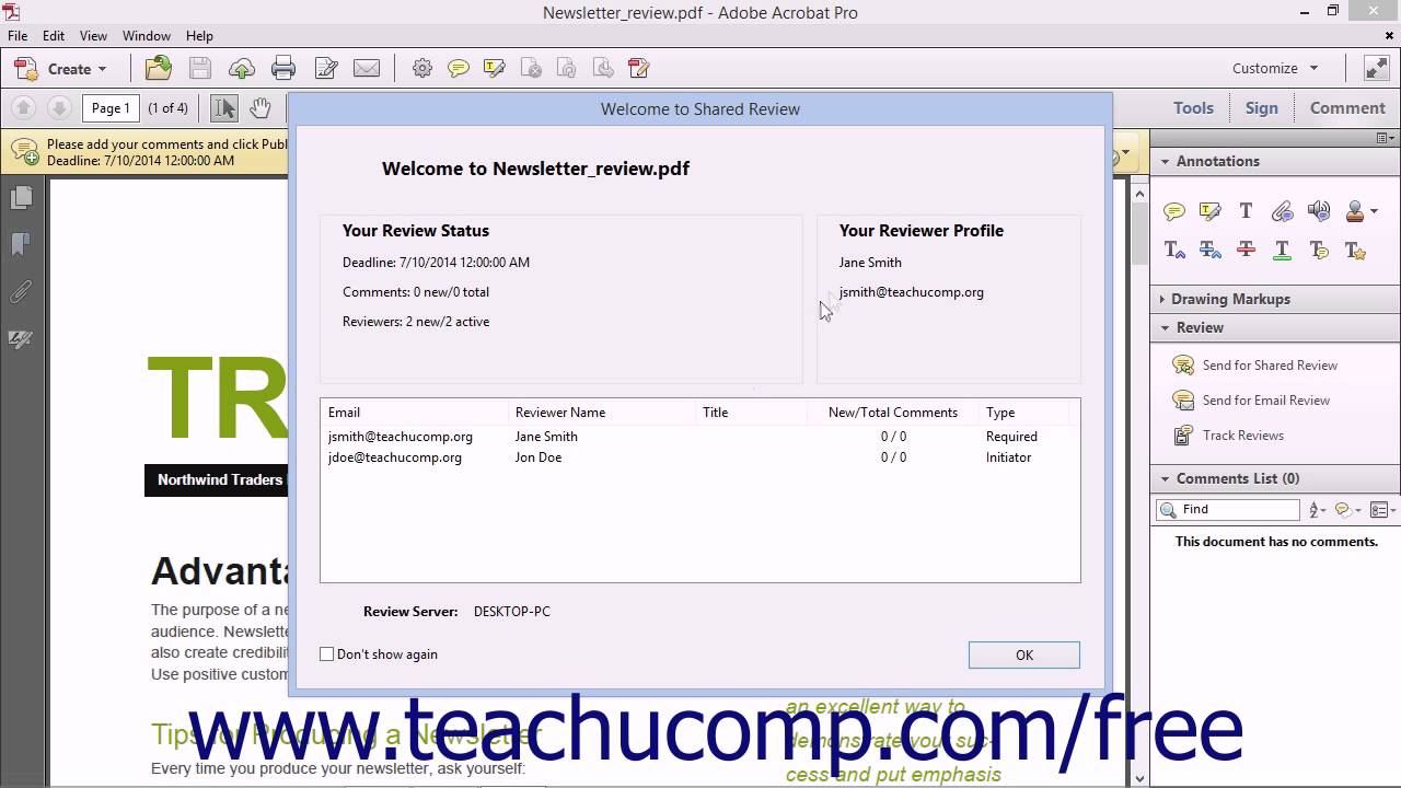 Reviewing Documents - Adobe Acrobat XI Training Tutorial Course - YouTube