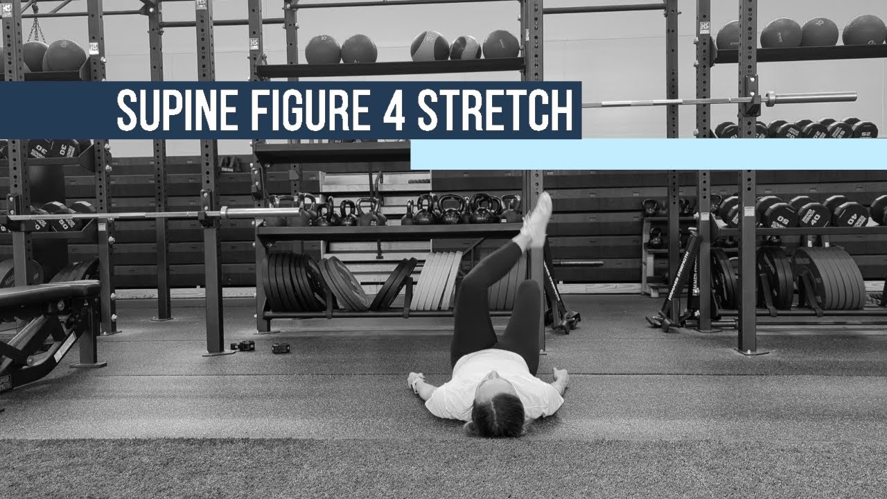 Supine figure 4 stretch - YouTube