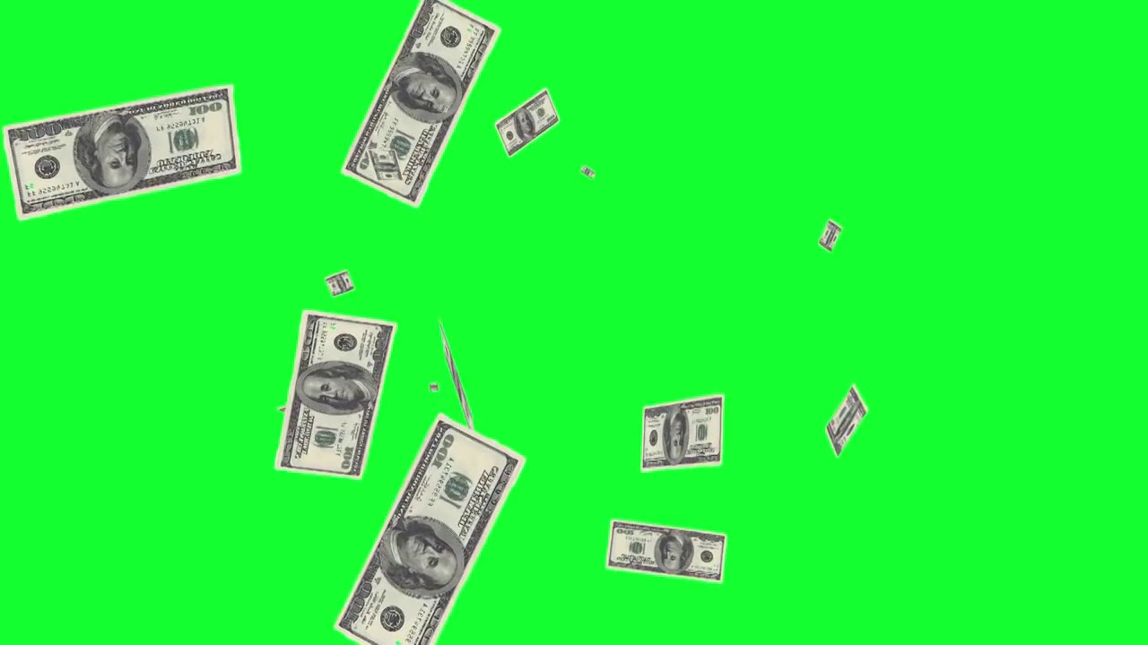 Falling money Green Screen - YouTube