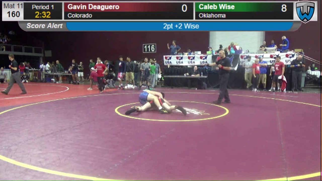 1178 Junior Men 160 Gavin Deaguero Colorado vs Caleb Wise Oklahoma 2073135013 - YouTube