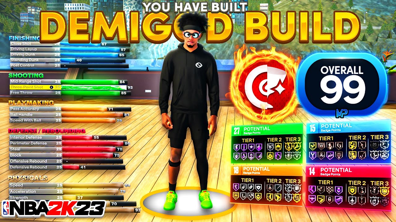 The Power Of A MAXED OUT 6'10 99 OVERALL DEMIGOD BUILD In NBA 2K23 ...