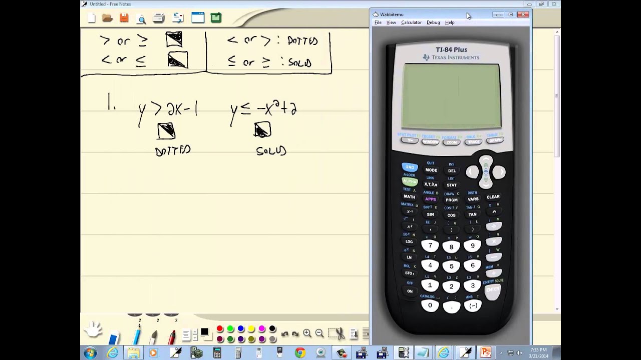 Technology in College Algebra - Graphing System of Inequalities - TI-84 ...