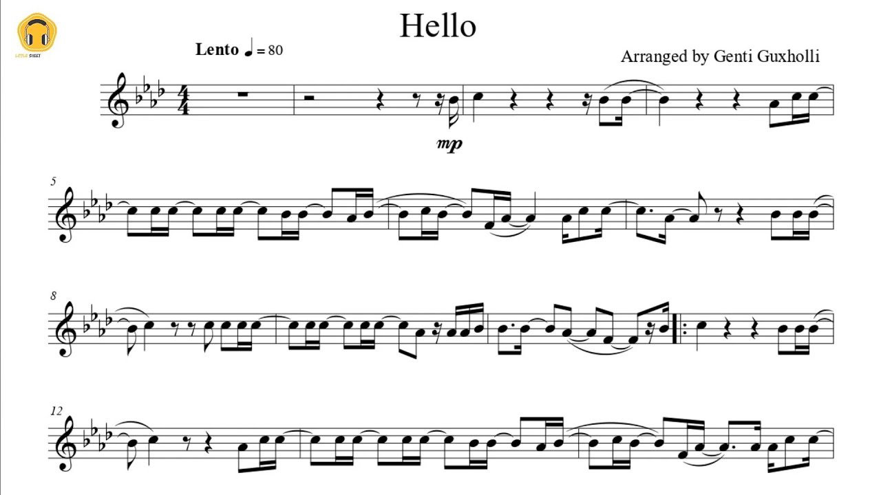 Hello by Adele (Flute Solo with Piano Accompaniment/Sheets) - YouTube