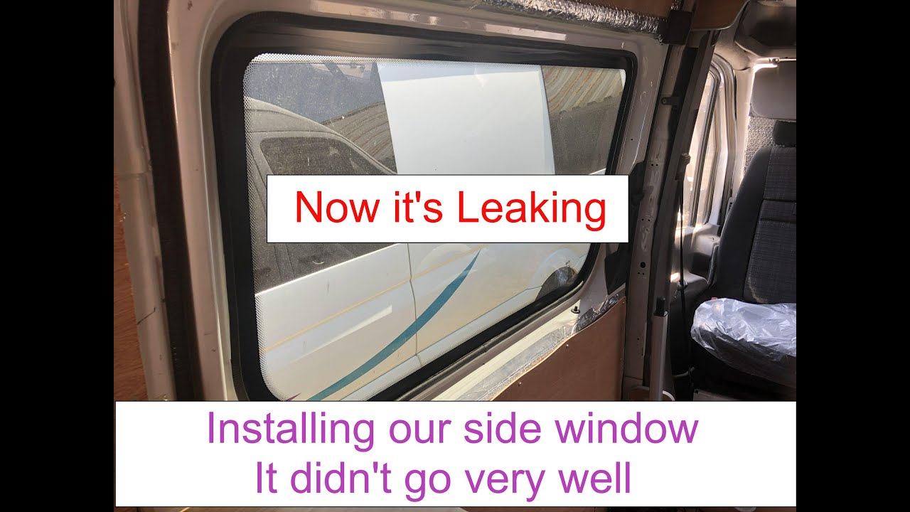 Side window installation...It did not go well. Van building. - YouTube