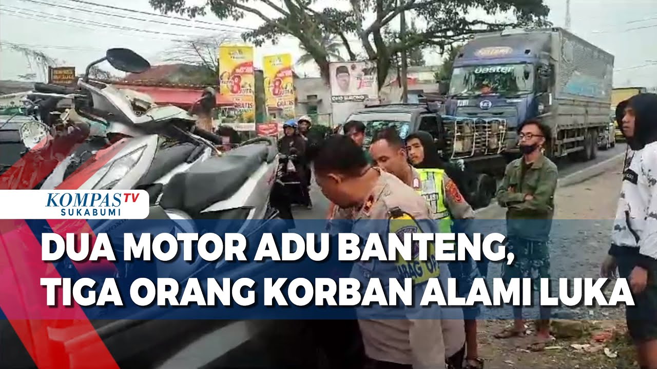 Dua Motor Adu Banteng, Tiga Orang Korban Alami Luka - YouTube
