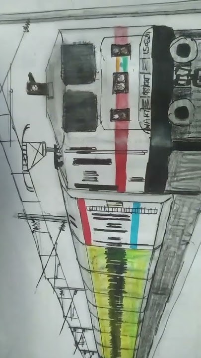 Drawing a train duronto express hauled by wap7 - YouTube