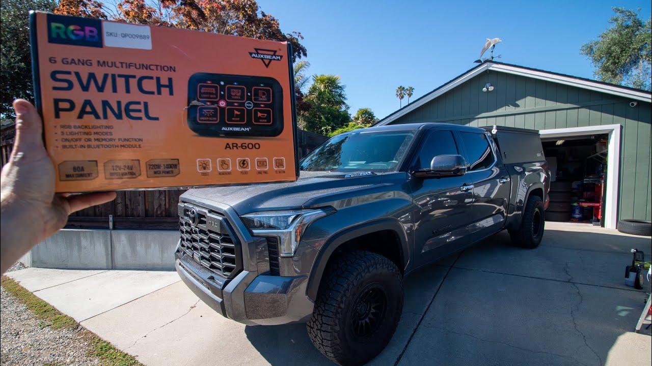 AuxBeam Switch Panel Install 2022 3RD Gen Toyota Tundra - YouTube