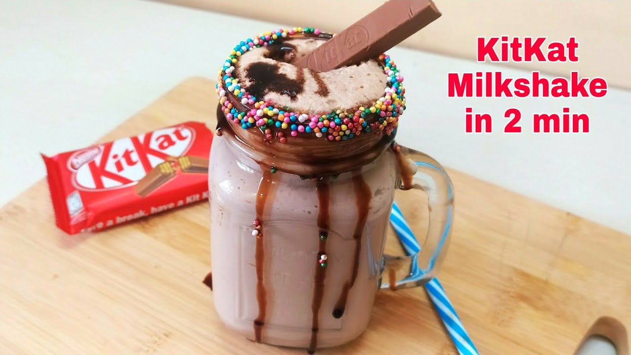 ⭕Trending KitKat milkshake in 2 min | Chocolate milkshake recipe | IPL ...