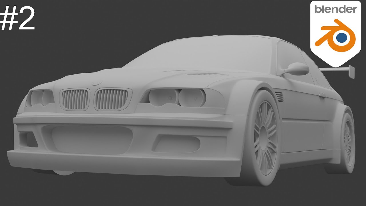 3D modeling blender BMW M3 GTR NFS MW TUTORIAL #2 Hood - YouTube