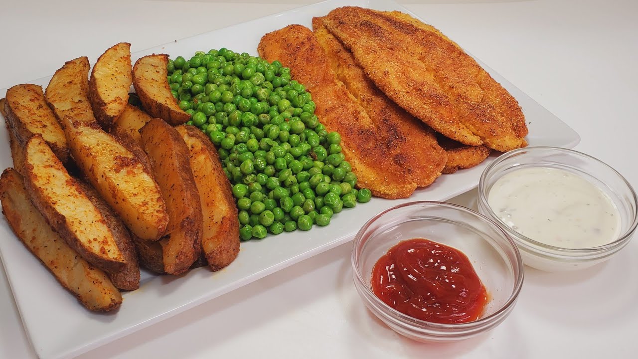 How To Make Simple Crispy Fry Fish With Potato Wedges | Dinner Recipe ...