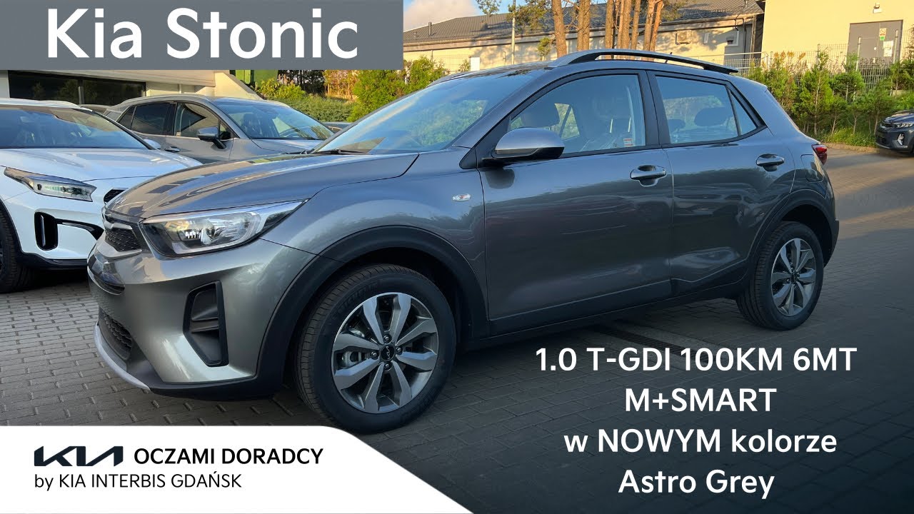 Kia Stonic [1.0 T-GDI 100KM 6MT] wersja M z pakietem SMART w NOWYM kolorze Astro Grey | 4K - YouTube