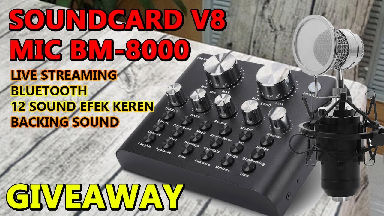 Sound Card + Mic Murah Berkualitas: SC V8 & Taffware BM8000 | Unboxing ...