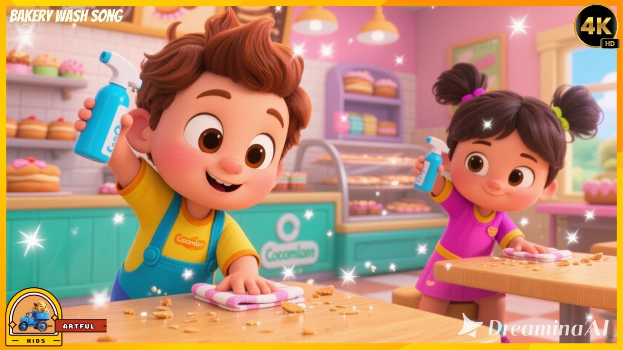 Cleaning Bakery Shop Song for Kids 🧁 | Fun Cartoon Cleaning & Baking ...