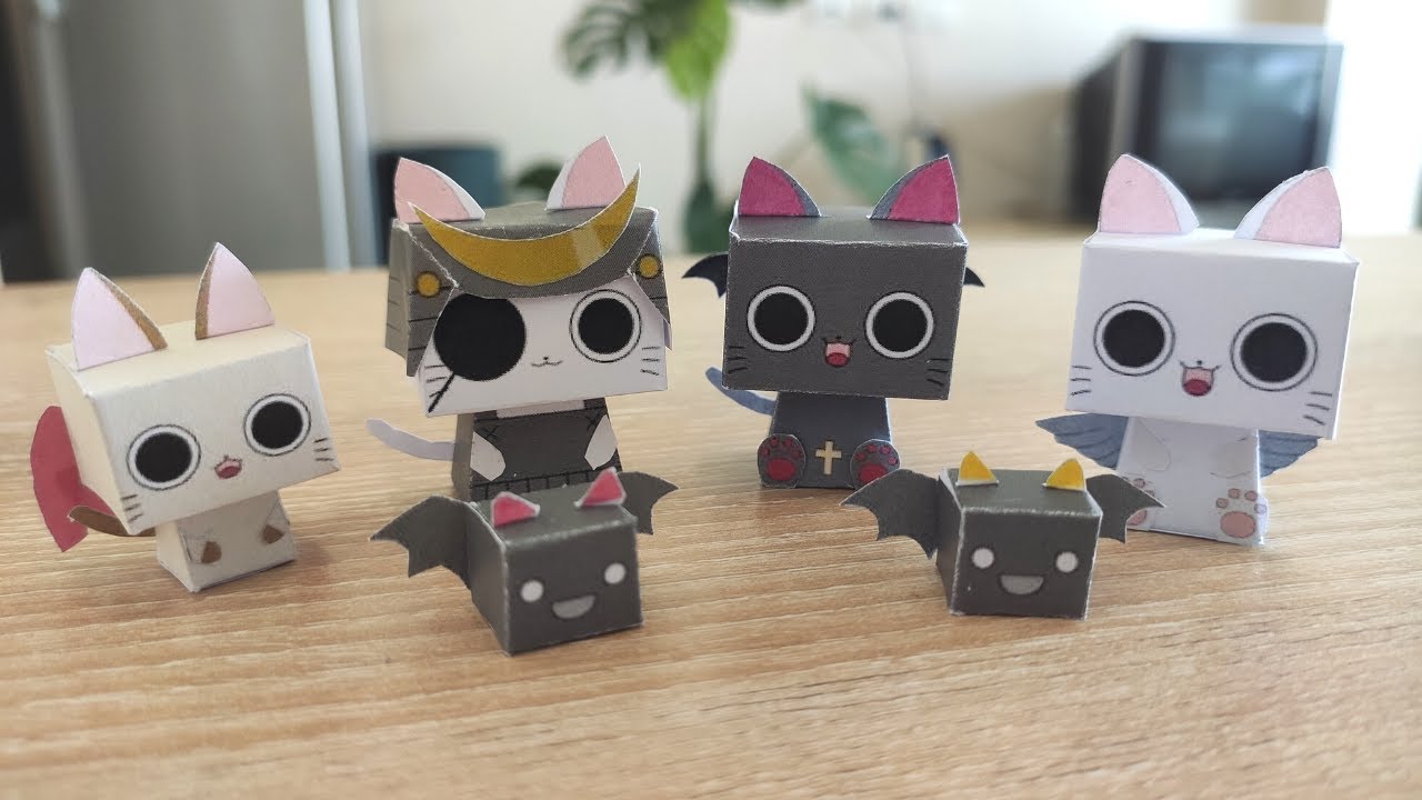 Chat en Papier - Nyanpire Anime Kawaii - Pepakura (PDF gratuit) - YouTube