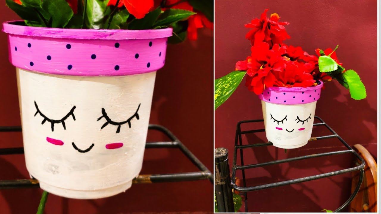 Plant pot decor / pot decoration idea - YouTube