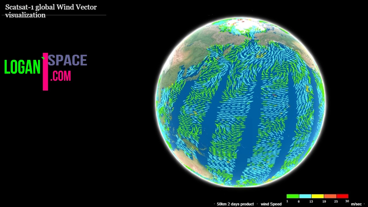 Global Wind Vector Visualization 3d animation | 26.08.2017 | space ...
