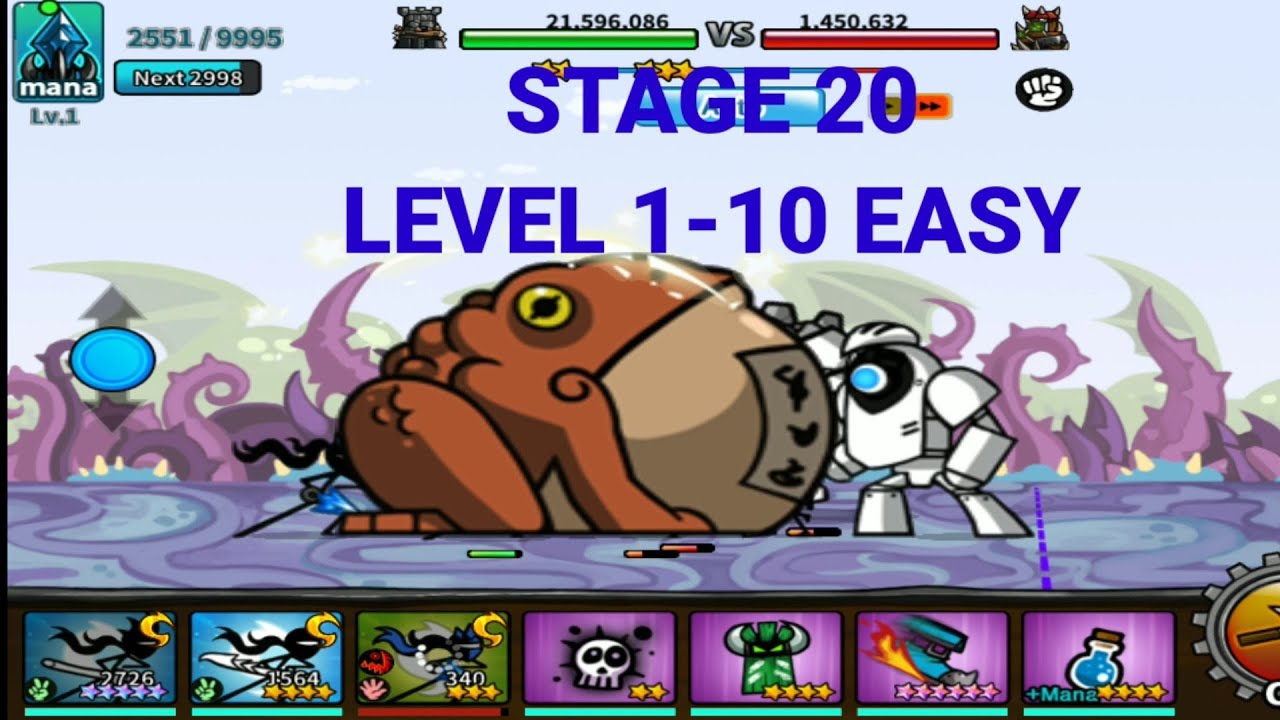 Cartoon Wars 3 Stage 20 Level 1 -10 Easy - YouTube