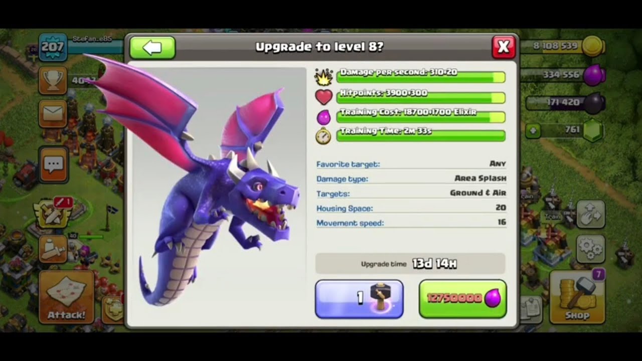 Clash of clans - Upg to Electro Dragon to level 4 - YouTube