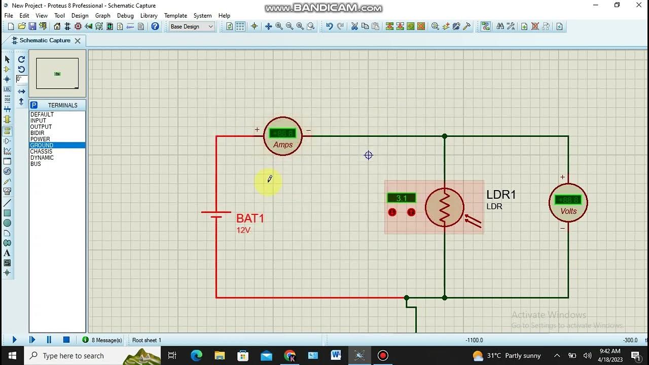 Ldr Circuit Simulation Using Proteus Software Youtube