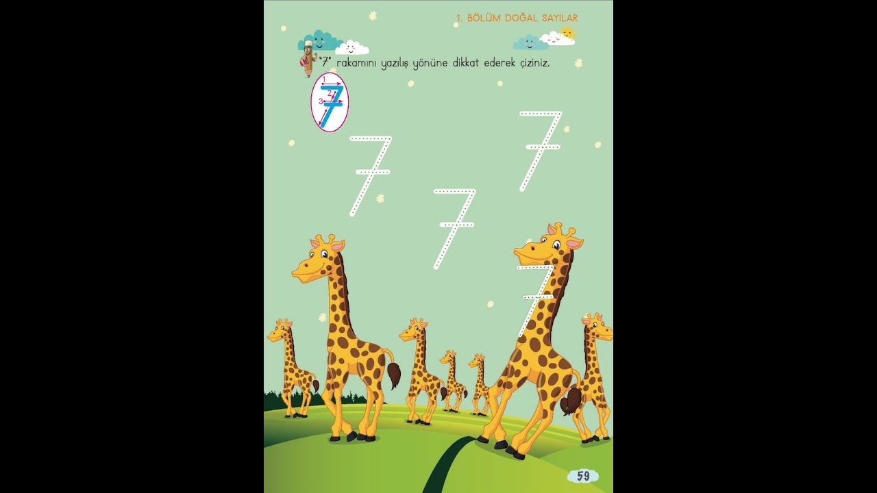 7 (Yedi) Rakamını Öğrenelim - 7 (Yedi) Rakamının Yazılışı - Rakamları ...