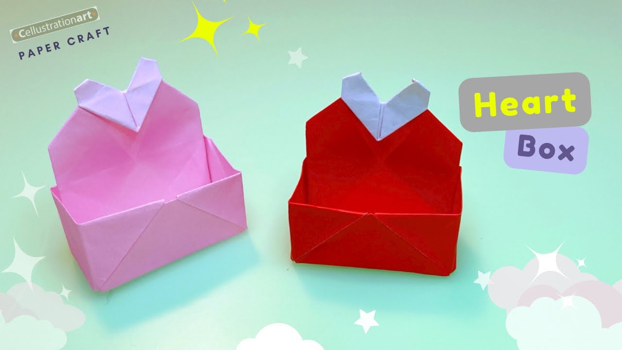 How to Make a Heart Paper Box | Easy Heart Box Origami | DIY Origami ...