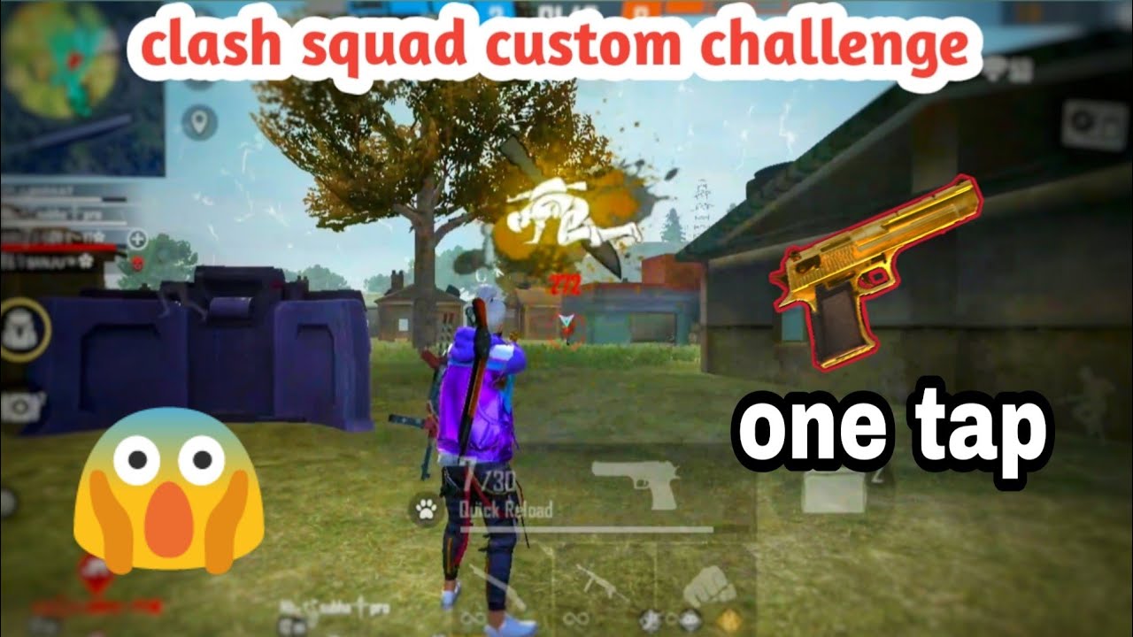One tap headshot in clash squad custom challenge. - YouTube