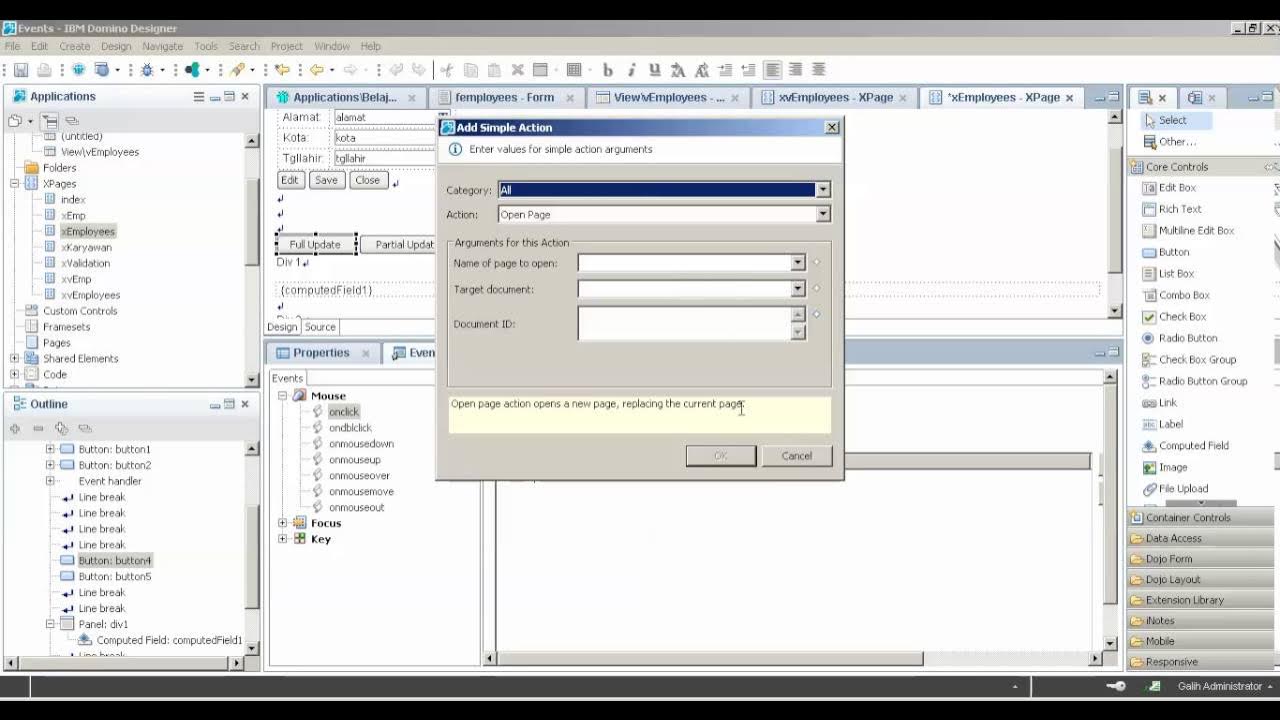 Different Partial Update and Full Update Xpages IBM Domino Designer - YouTube