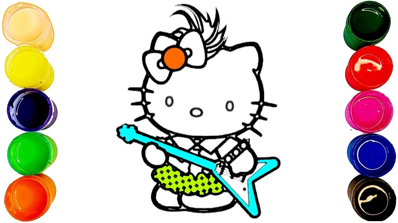 Kitty Plays Guitar at the New Year's Show 🎸🎆 Fun Coloring for Kids and ...