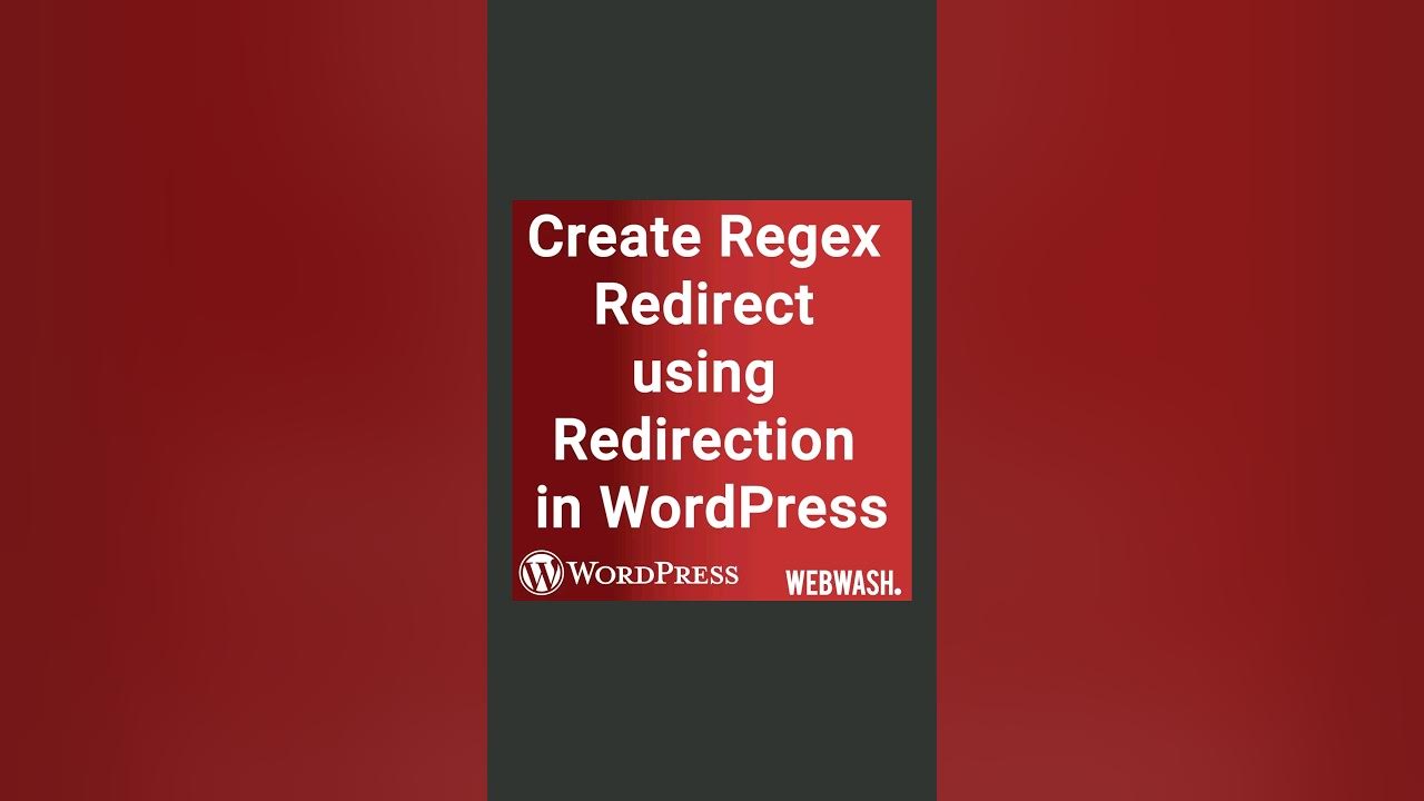 Create Regex Redirect using Redirection in WordPress - YouTube