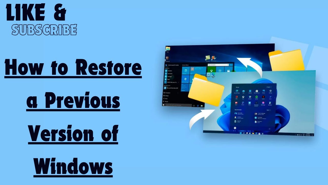 How to Restore a Previous Version of Windows - YouTube How to Restore a Previous Version of Windows - YouTube
