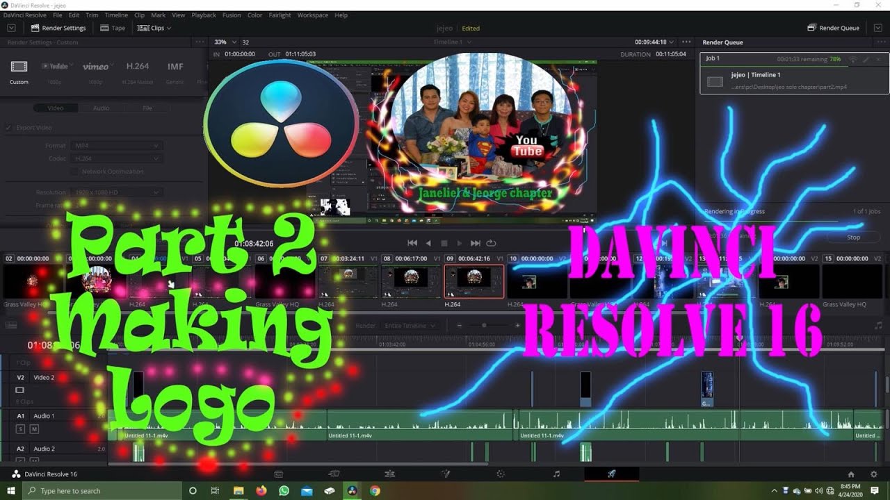 davinci resolve part 2 making logo - YouTube