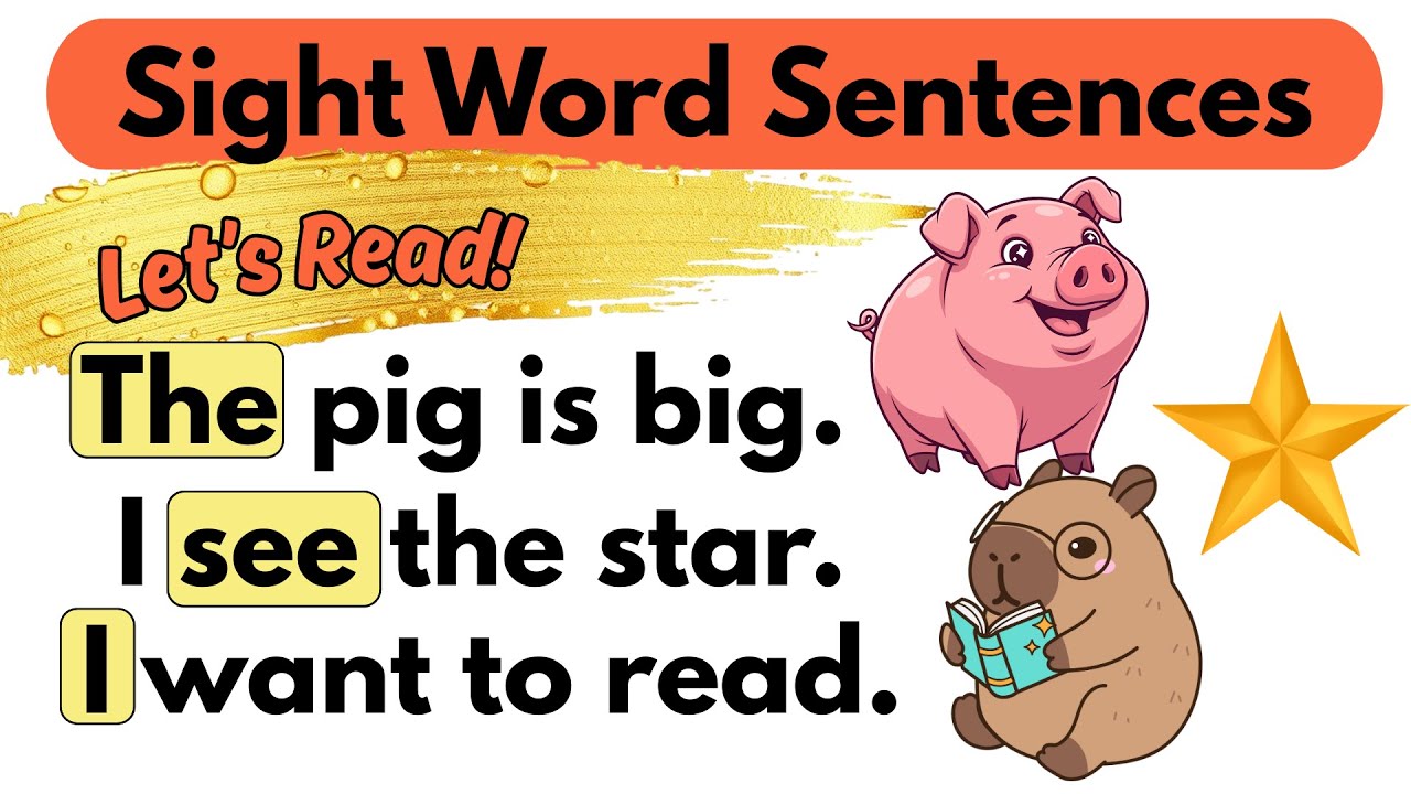 Let's read! | Sight Word Sentences | Practice English | With White ...