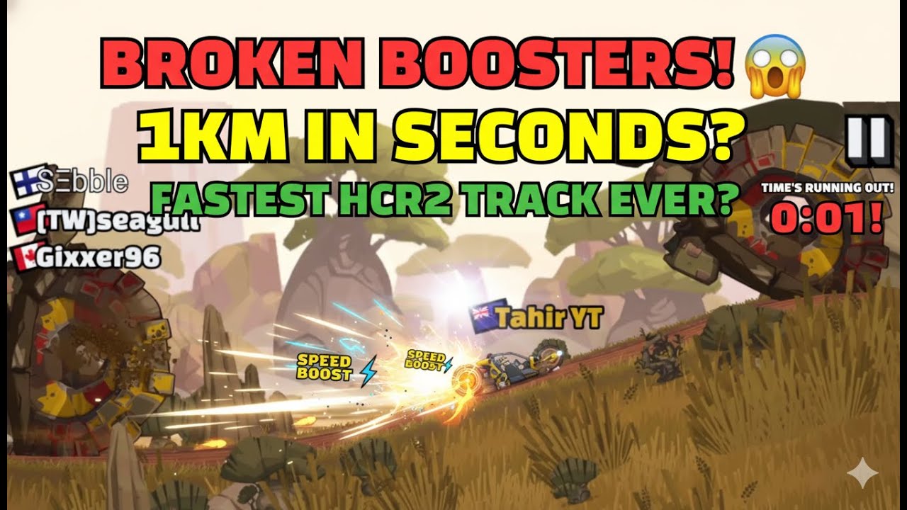 BROKEN BOOSTERS! 🤯 1KM in SECONDS?! (Fastest HCR2 Track EVER ...