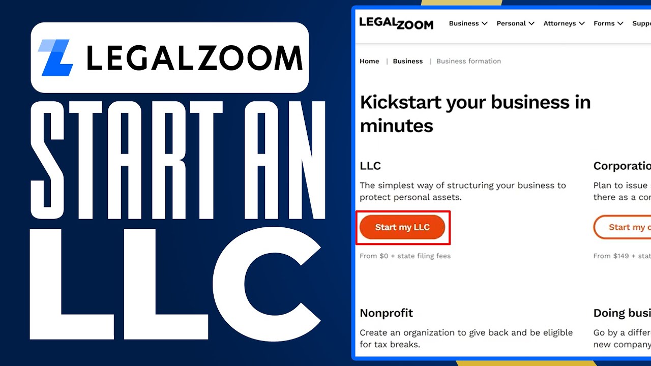How To Start An LLC With LegalZoom (2024) LLC Formation Tutorial - YouTube