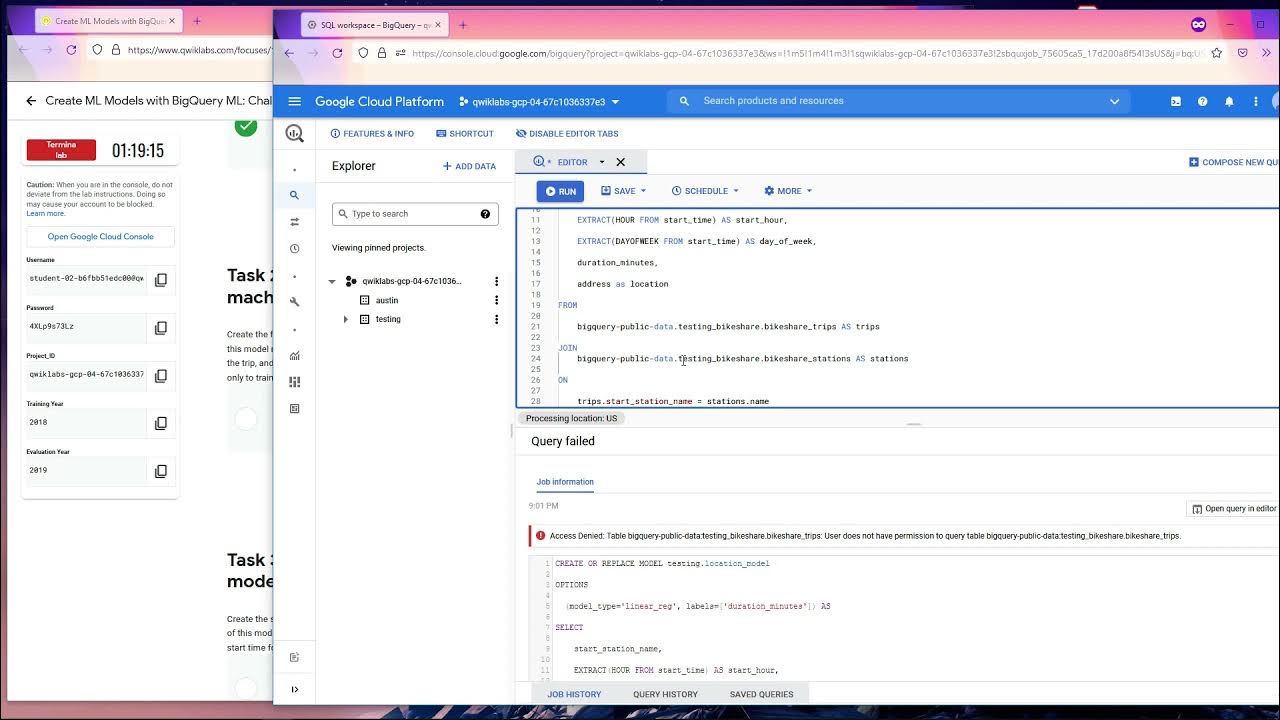 Create Ml Models With Bigquery Ml Challenge Lab Gsp341 Qwiklabs Youtube