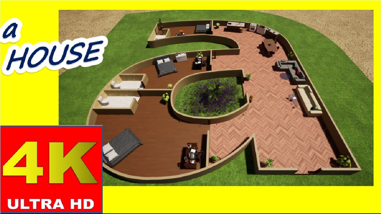 Home Design plan 3 bedroom a letter shape - YouTube