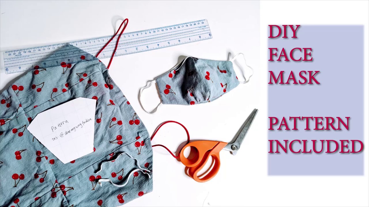 DIY Face Mask Sewing Tutorial/DIY pattern without printer with 10 ...