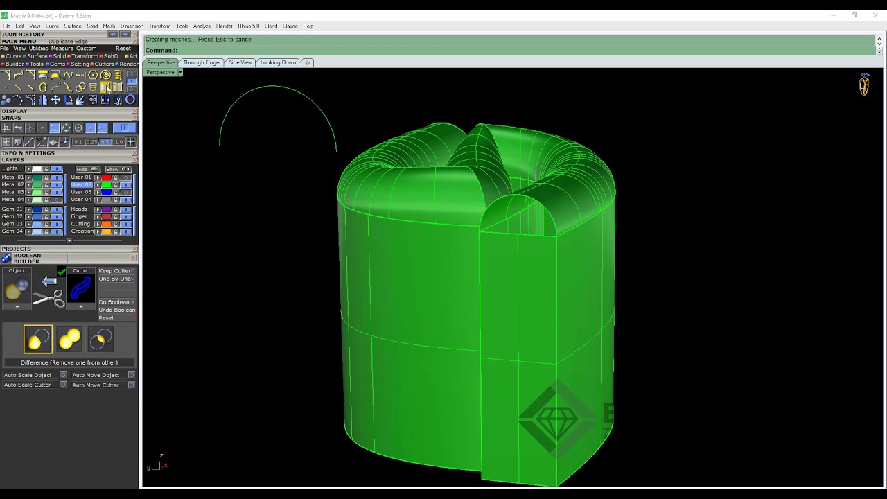 Building a Celtic knot ring in Matrix V9 - YouTube