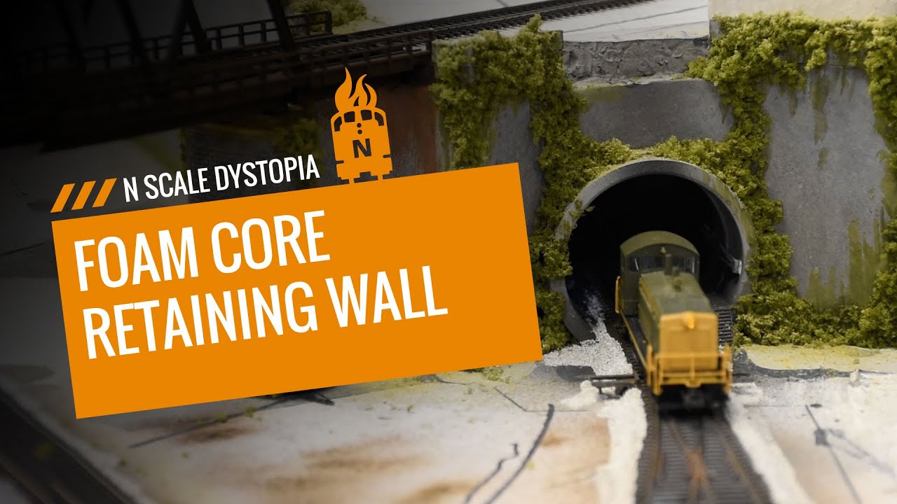 Building an N Scale Retaining Wall Using Foam Core - YouTube