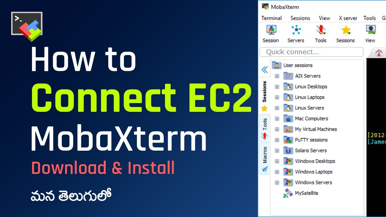 How To Install Mobaxterm And Connect Ec2 Instance Aws In Telugu Youtube