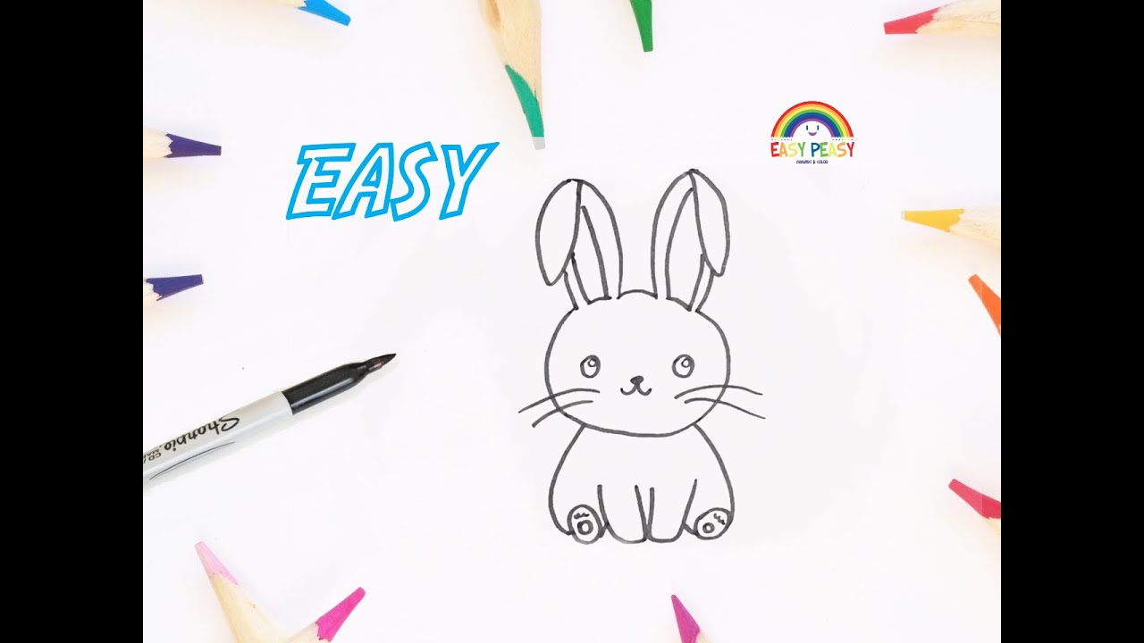 How to Draw a Cute Rabbit Bunny! Easy Easter Drawings - YouTube