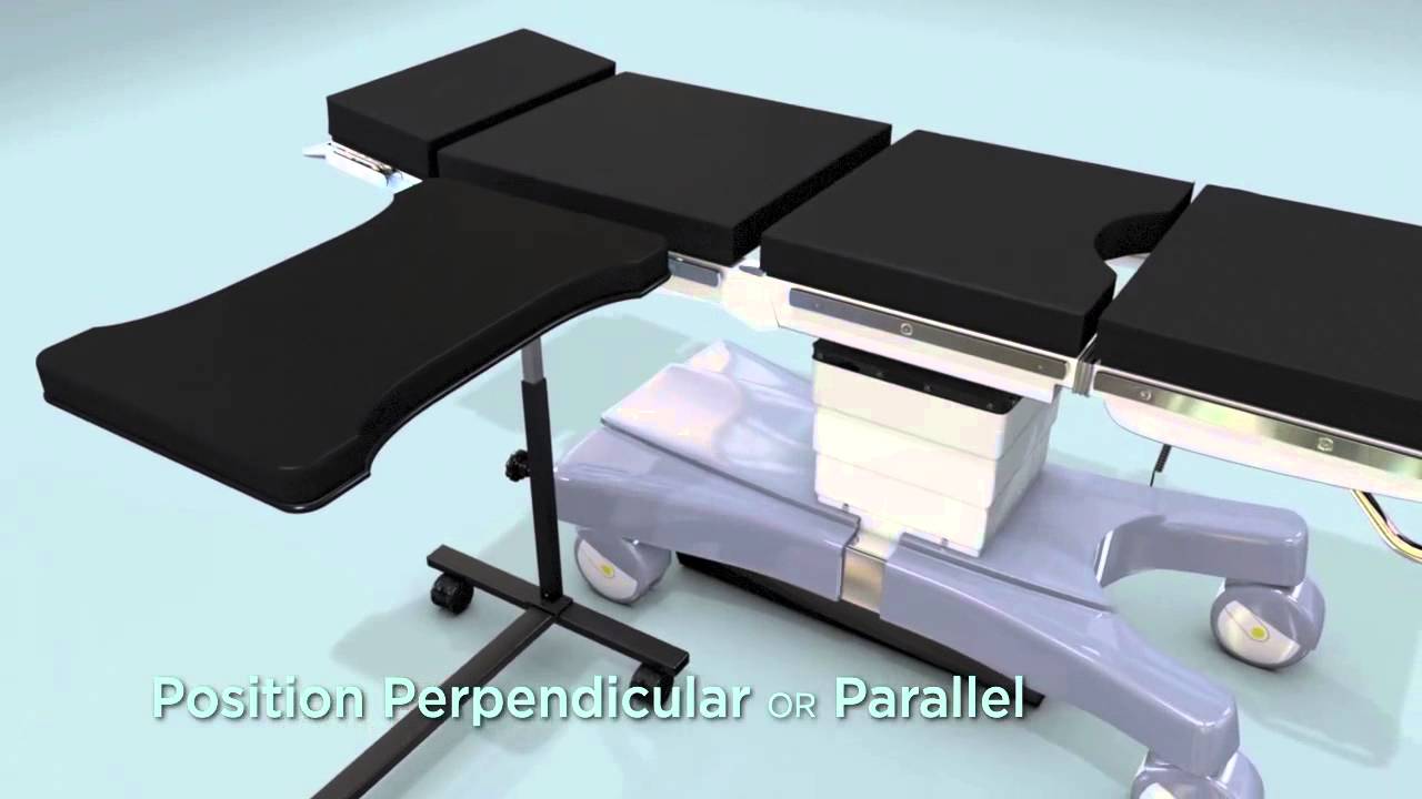 Free Standing Arm Tables stand alone for use with stretchers or O.R ...