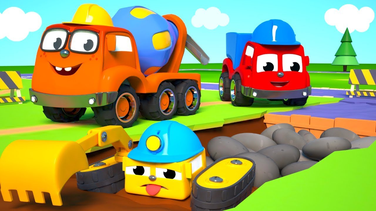 FRIENDS ON WHEELS EP 47 - CONSTRUCTION SONG WITH FUNNY MIGHTY MACHINES ...