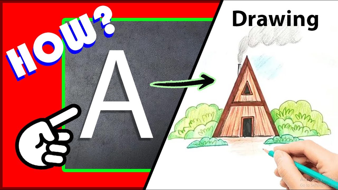 Drawing from Alphabet, A, B | How To Draw With Alphabet | Drawing from ...