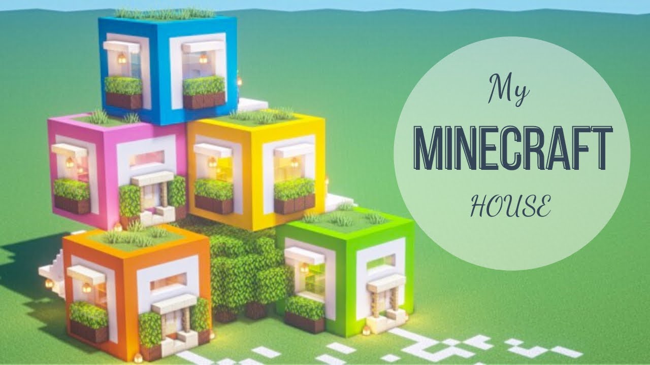 Minecraft tutorial : How to build a simple and super beautiful colorful ...